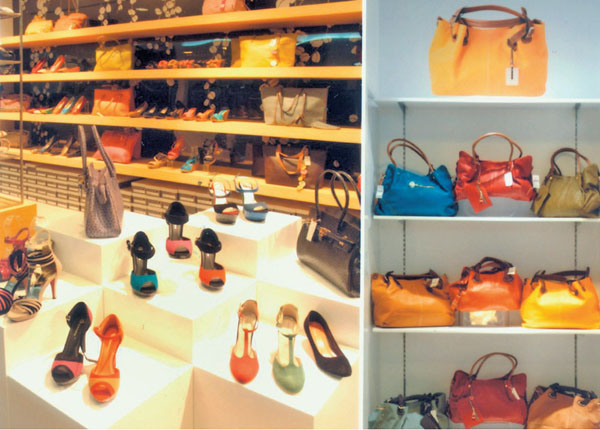 A vibrant collection of shoes and bags at ODEL’s revamped store ...
